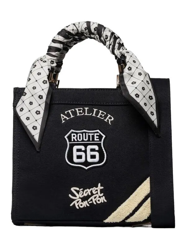 SECRET PON-PON Top Handle Bag - Black