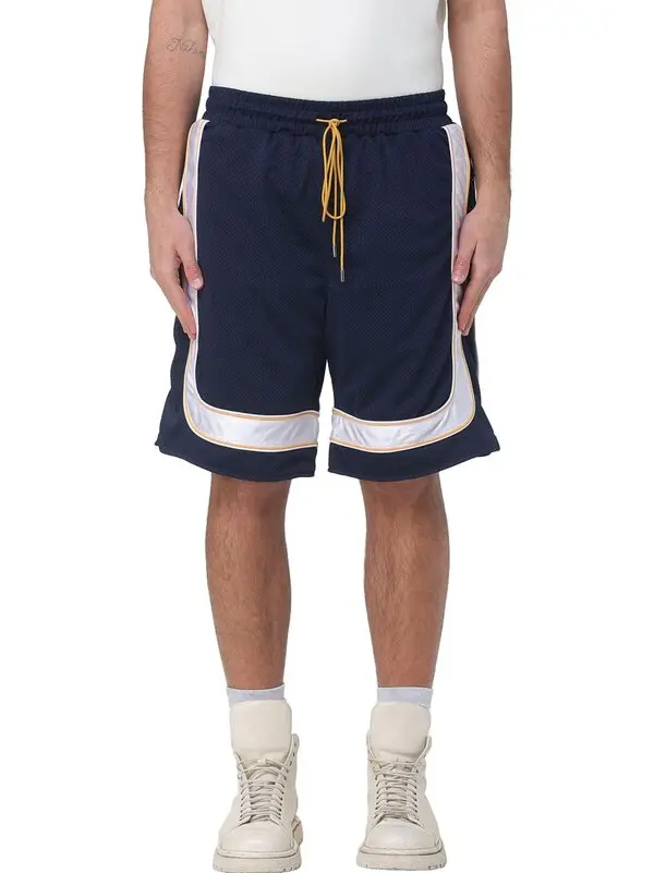 Rhude Bi-colour Sports Shorts With Side Bands - Blue