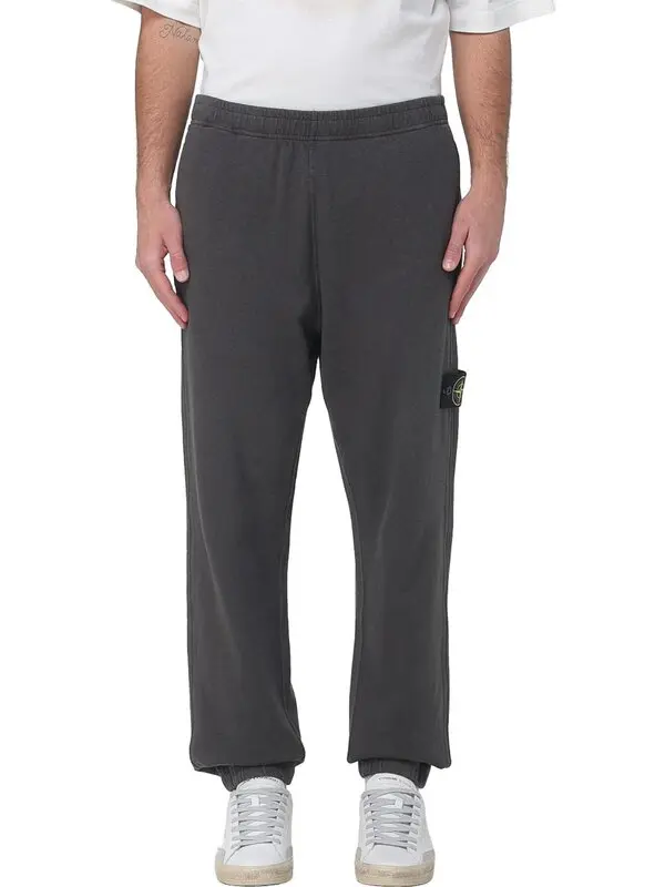 Stone Island Cotton Jogging Pants With Elasticated Waist - Grey