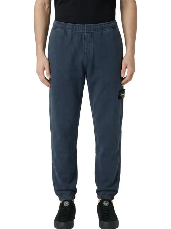 Stone Island Cotton Jogging Pants With Elasticated Waist - Navy