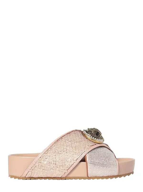 Kurt Geiger Sequined And Rhinestone Embellished Chelsea Slide Sandals - Pink