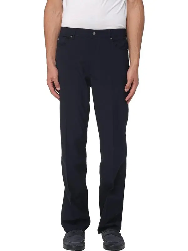 Emporio Armani Cotton Blend Trousers - Blue