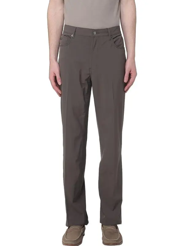 Emporio Armani Cotton Blend Trousers - Brown
