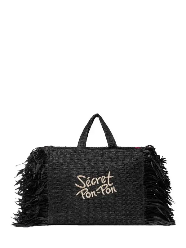 SECRET PON-PON Tote Bag - Black