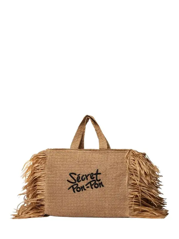 SECRET PON-PON Tote Bag - Natural