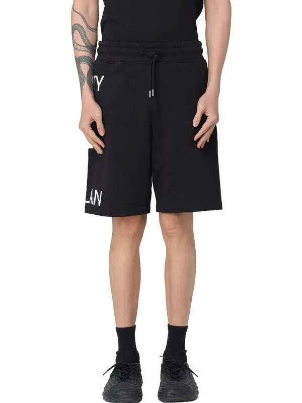COUNTY OF MILAN Cotton Jogging Shorts With Logo Detail - Black