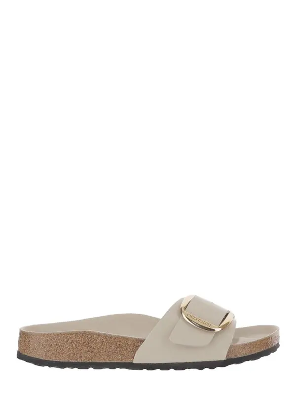 BIRKENSTOCK Madrid Big Buckle Brushed Leather Sandals - Grey