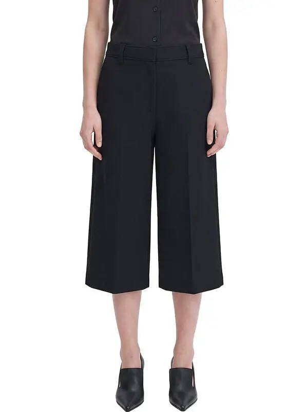 Filippa K Cropped Tailored Wool Blend Trousers - Black