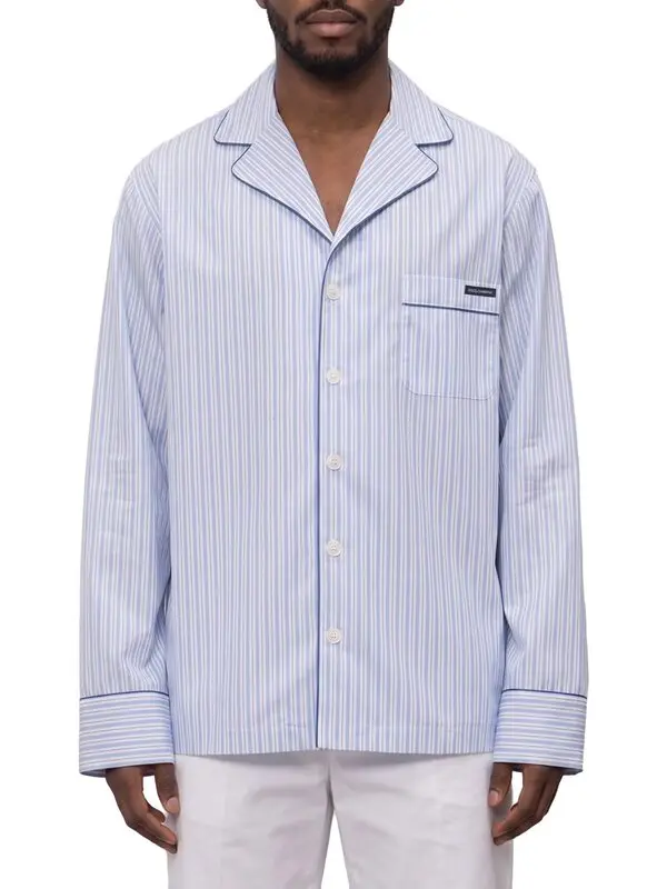 Dolce & Gabbana Pajama Style Shirt In Cotton Blend - Striped