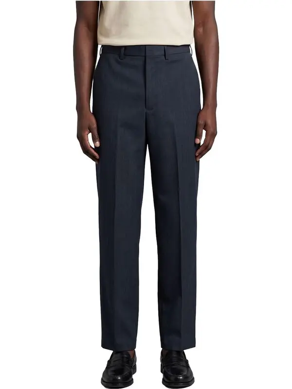 PT TORINO Tailored Trousers In Pure Virgin Wool With Slash Pockets - Blue