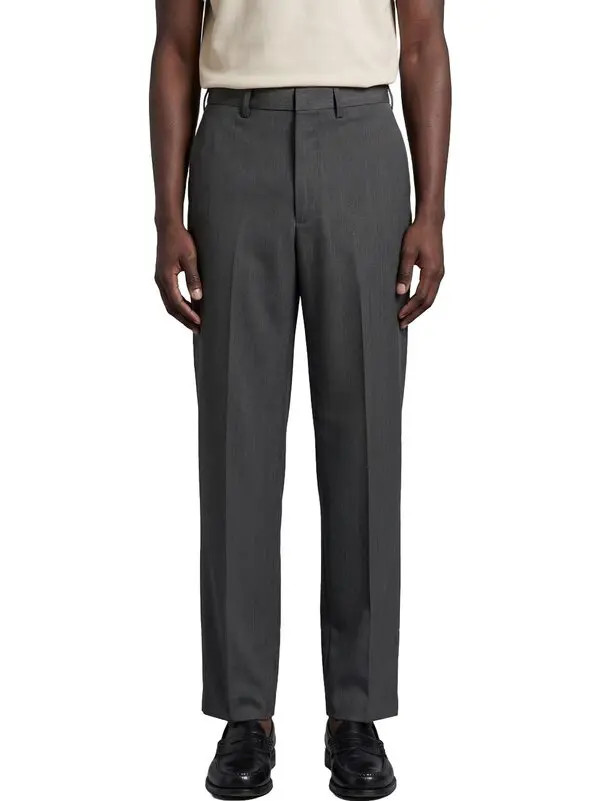 PT TORINO Tailored Trousers In Pure Virgin Wool With Slash Pockets - Grey
