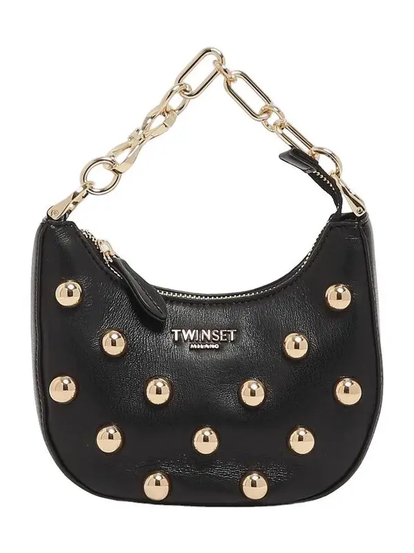 TWINSET Studded Faux Leather Bag - Black