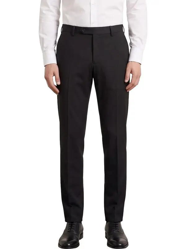 Incotex Slim Fit Tailored Trousers In Pure Virgin Wool - Black