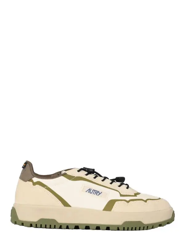 AUTRY Wildpace Low-top Sneakers In Calfskin And Cordura® Nylon - Beige