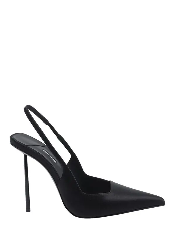 LE SILLA Amelia Satin Slingbacks - Black