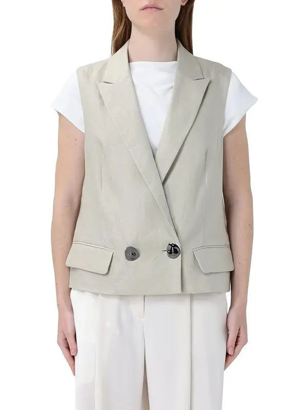 Armani Exchange Double-breasted Linen Vest - Dust