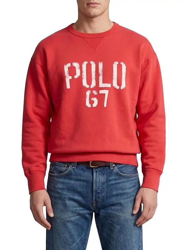 Polo Ralph Lauren Cotton Crewneck Sweatshirt With Logo - Red
