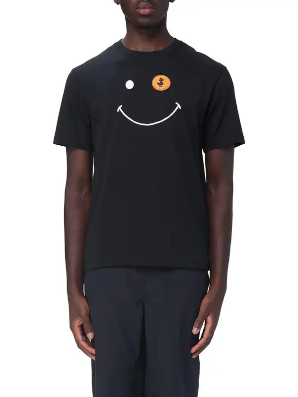 SAVE THE DUCK Cotton Crewneck T-shirt With Contrasting Front Logo By - Black