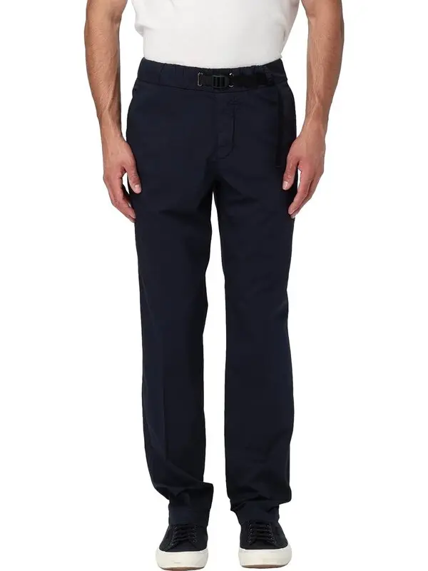 Peuterey Stretch Cotton Trousers With Drawstring Waist And Straight Leg - Navy