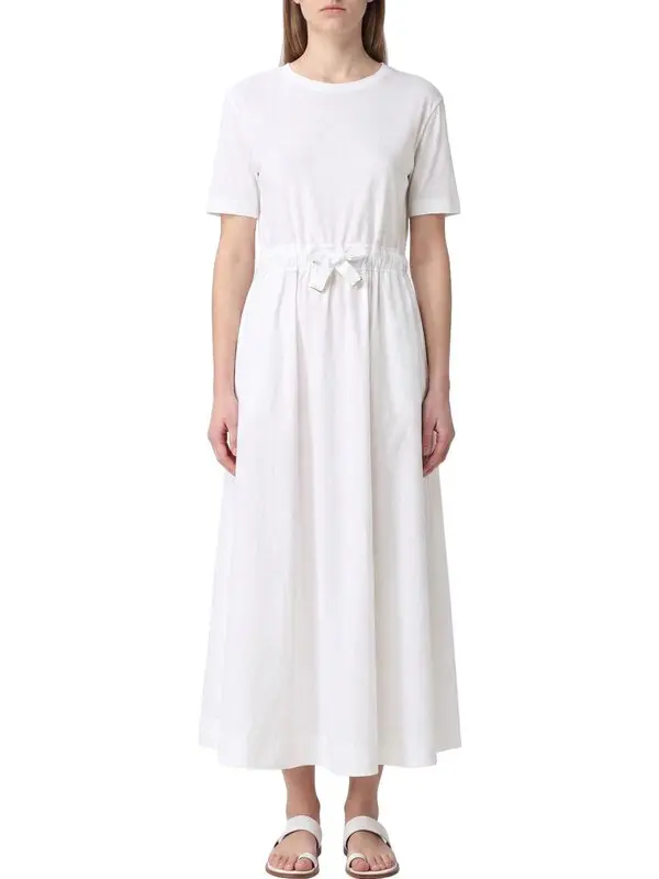 Herno T-shirt Midi Dress With Drawstring Waist - White