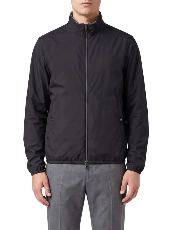 Herno High Neck Zip-up Nylon Bomber Jacket - Multicolor