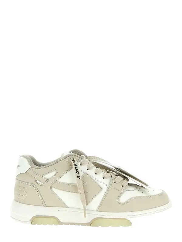 Off-White Leather And Textile Sneakers - Beige