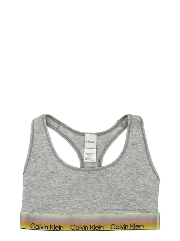 Calvin Klein Cotton And Modal Blend Bralette With Racerback - Grey
