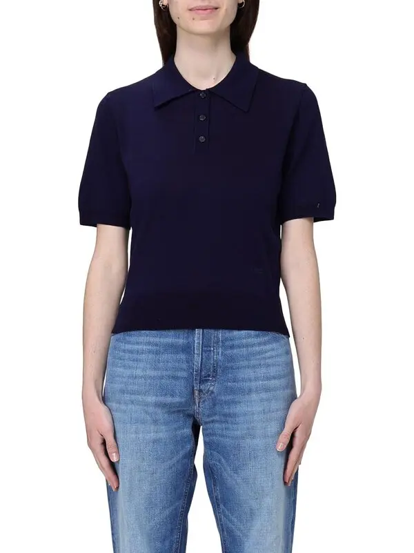 A.p.c. Cotton Knit Polo Shirt - Blue