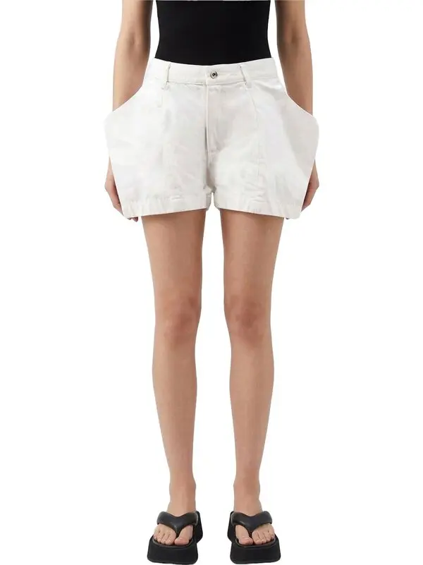 Sacai Sculptural Cotton Shorts - Beige