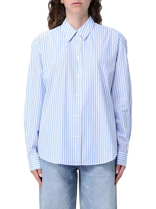 MC2 SAINT BARTH Striped Cotton Shirt With French Collar - Blue 2