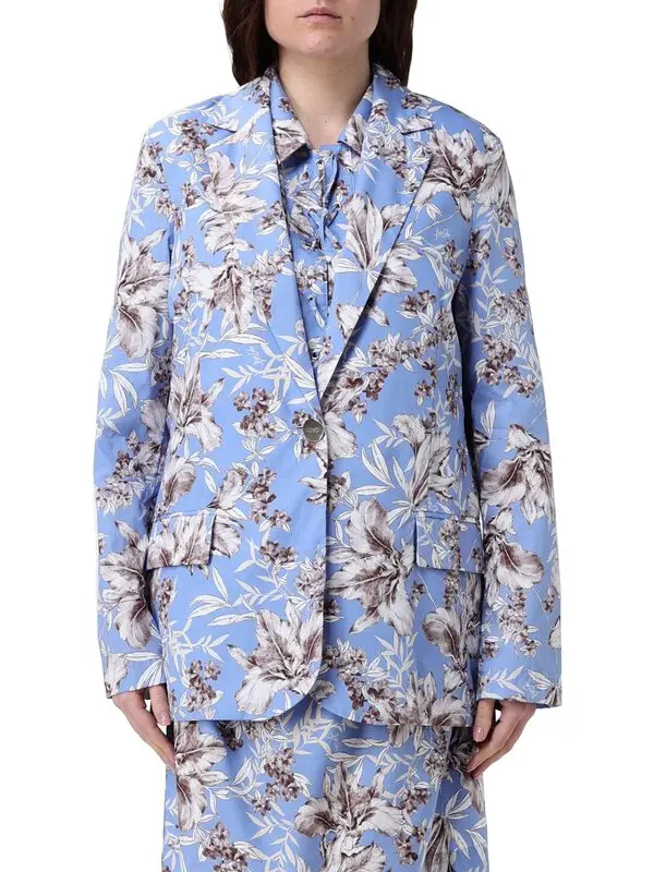 Liu Jo Floral Print Cotton Poplin Blazer - Multicolor