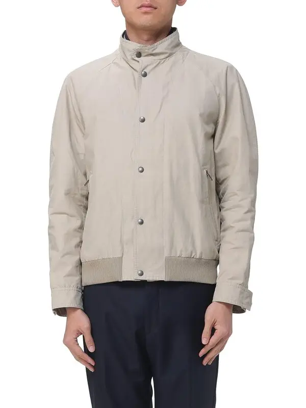 FAY Windproof And Water-repellent Technical Nylon Bomber Jacket With High Collar - Cream