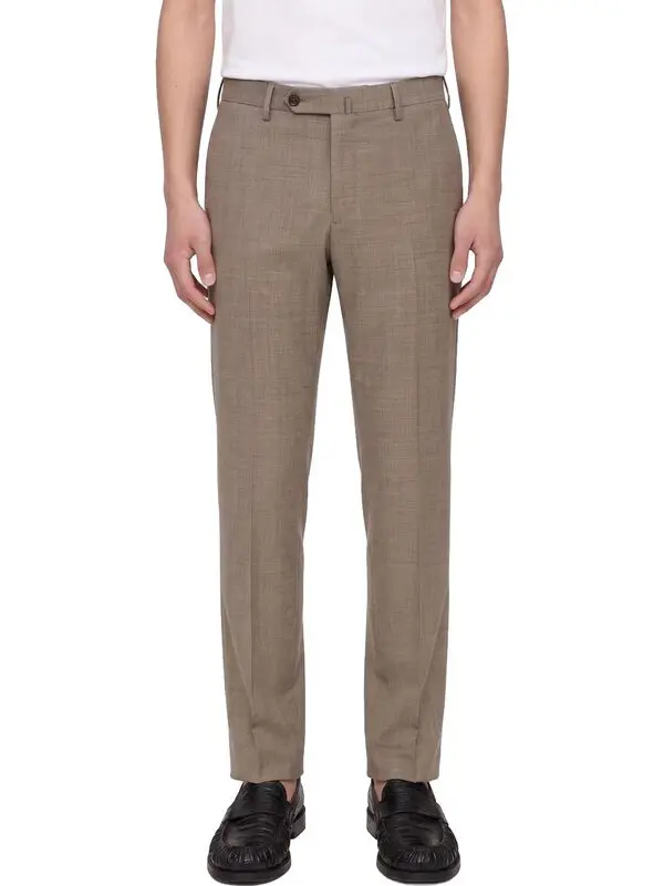 PT TORINO Tailored Stretch Virgin Wool Trousers - Biscuit