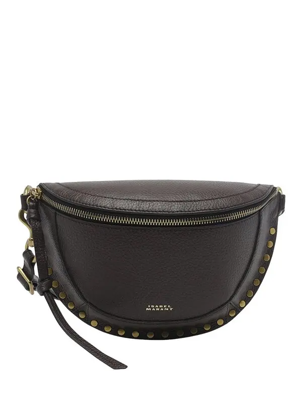 Isabel Marant Étoile Studded Leather Crossbody Bag - Brown