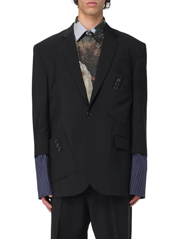 Moschino Blazer With Pinstripe Cuffs - Black