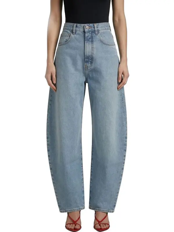 Alaïa High-rise Wide-leg Jeans - Gnawed Blue