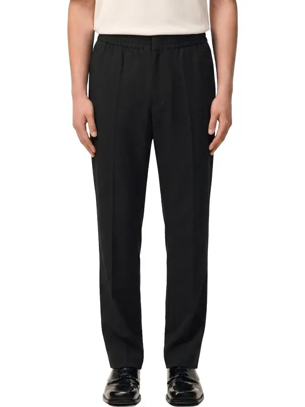 AMI Paris Virgin Wool Slim Fit Trousers - Black