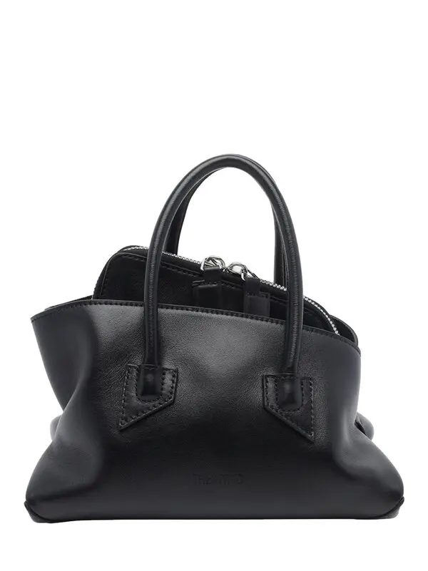 Attico La Passeggiata Asymmetrical Smooth Calfskin Mini Handbag - Black