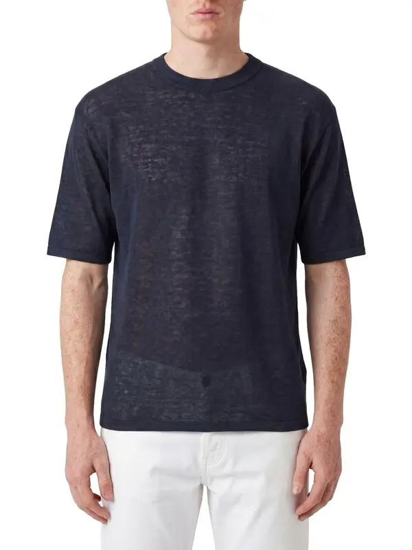 ROBERTO COLLINA Linen T-shirt - Blue