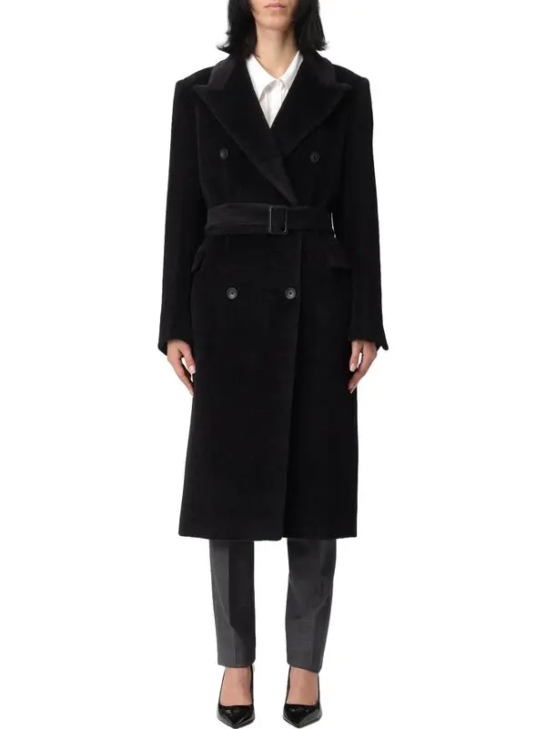 Tagliatore Double-breasted Belted Coat - Black