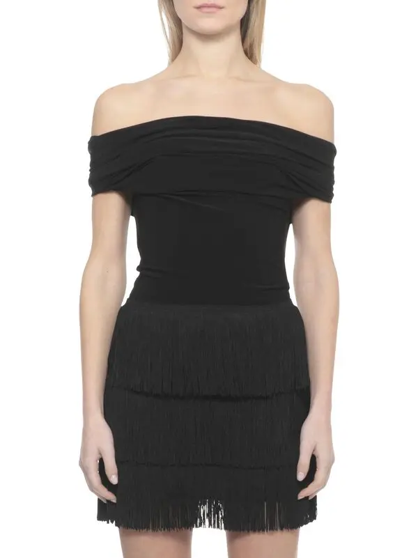 Norma Kamali Off-the-shoulder Draped Top - Black