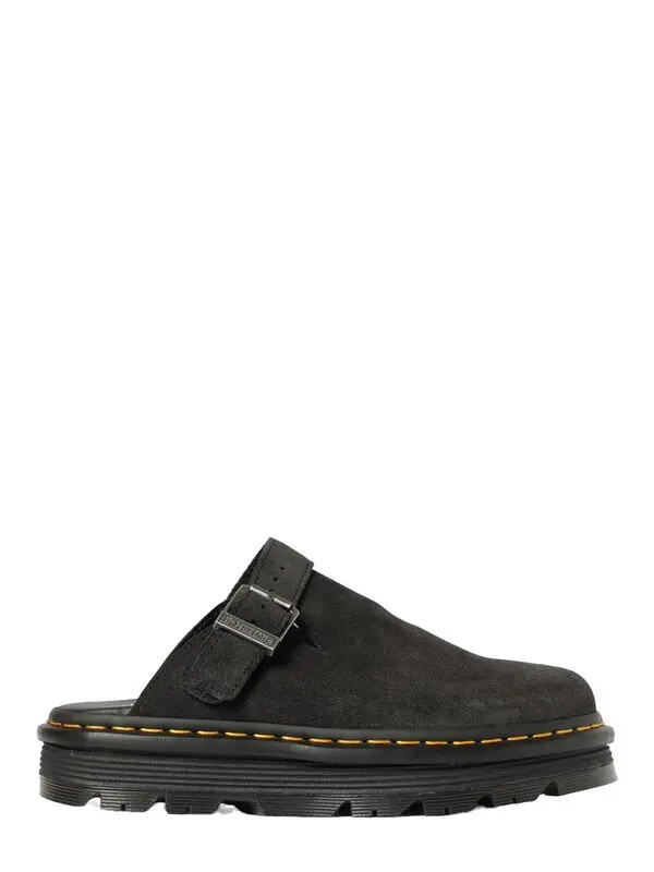 Dr. Martens Zebzag Suede Mules With Adjustable Strap - Black