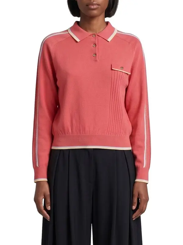 Guest In Residence Knitted Polo Shirt - Red
