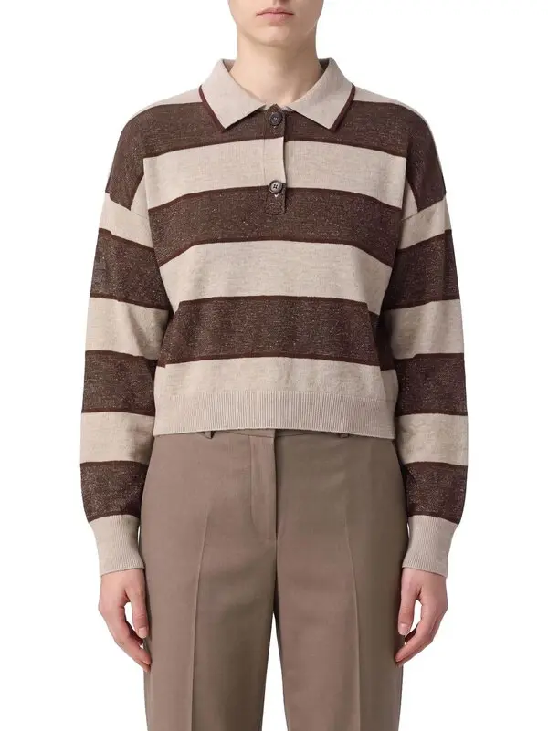 Brunello Cucinelli Wool And Cashmere Polo Shirt - Striped