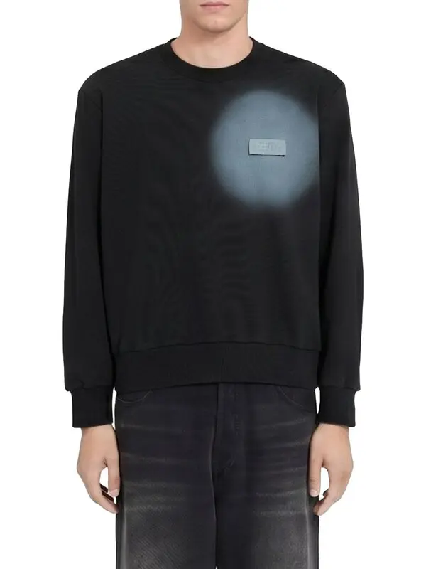 MAISON MARGIELA Cotton Blend Sweatshirt With Abstract Pattern - Black