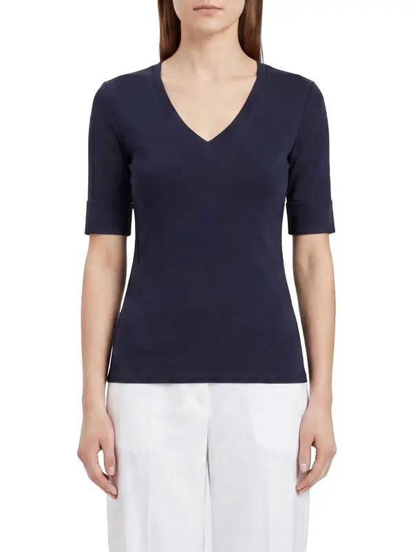 Ralph Lauren V-neck Stretch Cotton T-shirt - Blue