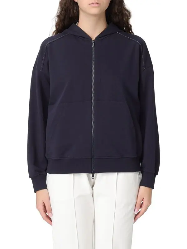 Brunello Cucinelli Zip-up Hooded Sweatshirt - Blue