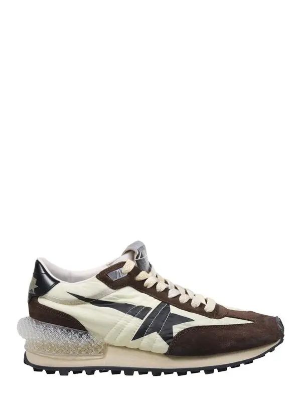 GOLDEN GOOSE Marathon Low-top Sneakers In Nylon And Suede Calfskin - Brown