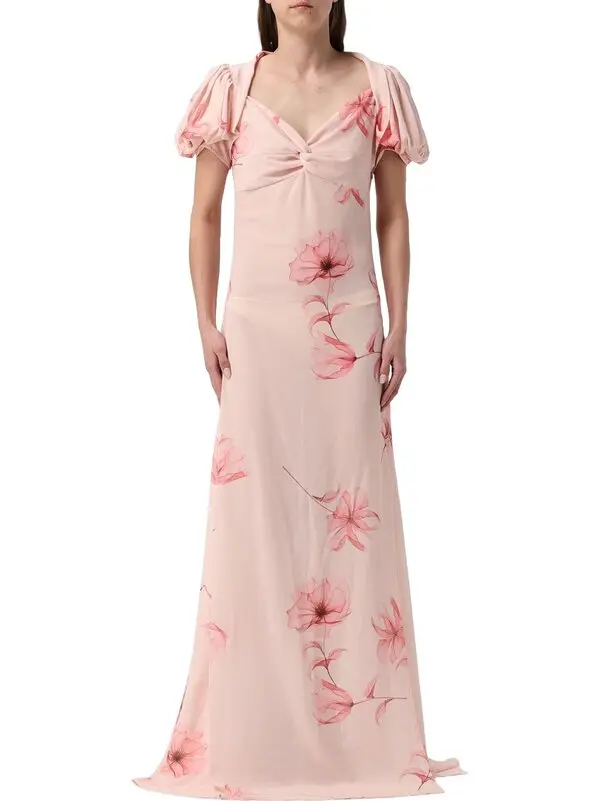 MAR DE MARGARITAS Floral Print Maxi Dress - Peach