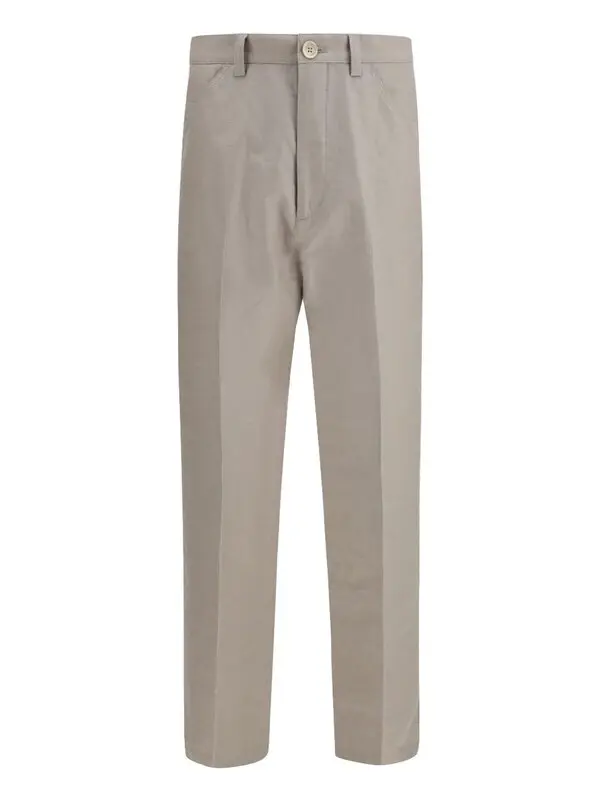Brunello Cucinelli Cotton And Linen Chino Trousers - Brown